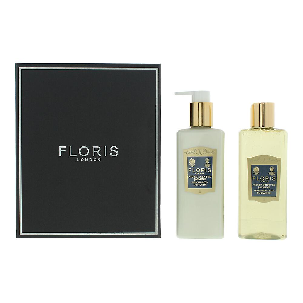 Floris Night Scented Jasmine Gift Set 250ml Body Lotion + 250ml Shower ...