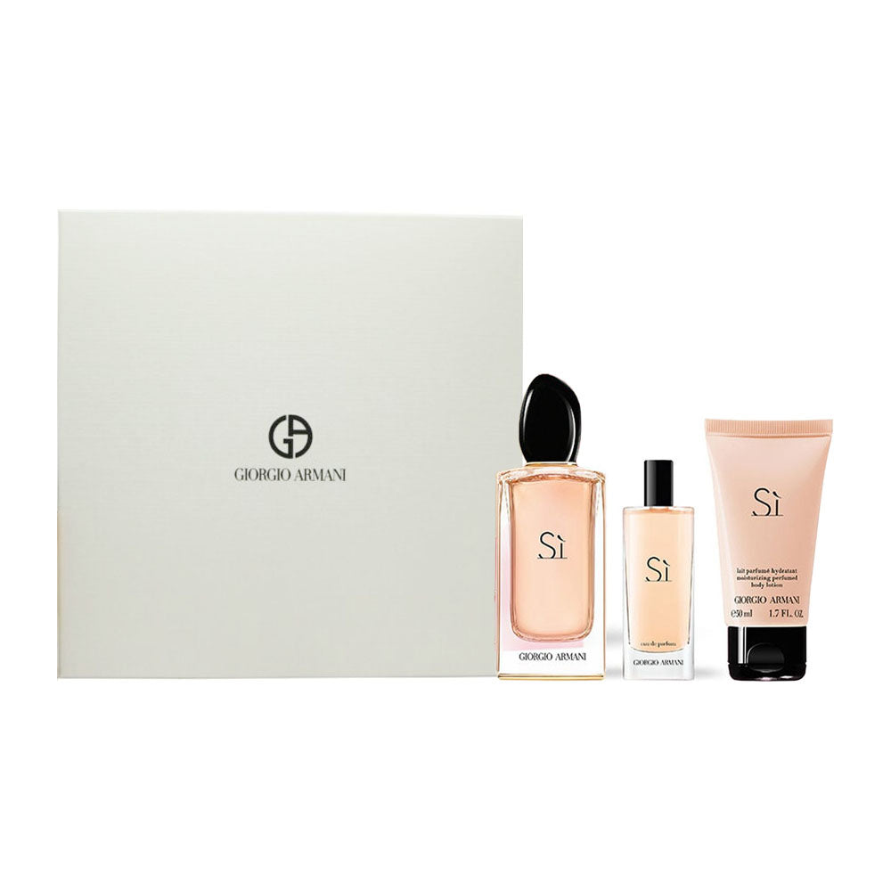 Giorgio Armani Si Gift Set 100ml EDP + 50ml Body Lotion + 15ml EDP ...